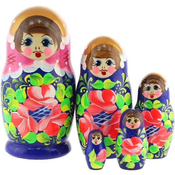 Babouchka bleue/verte (5 pièces) | Dom Polski